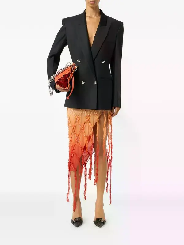 Blumarine Asymmetrical Fringed Skirt