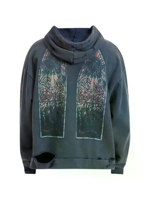 WHO DECIDES WAR Cotton Hoodie - Blue