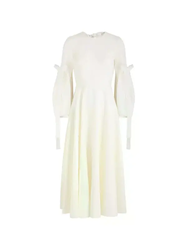 ROKSANDA Calmina Puff-sleeve Midi Dress - Neutrals