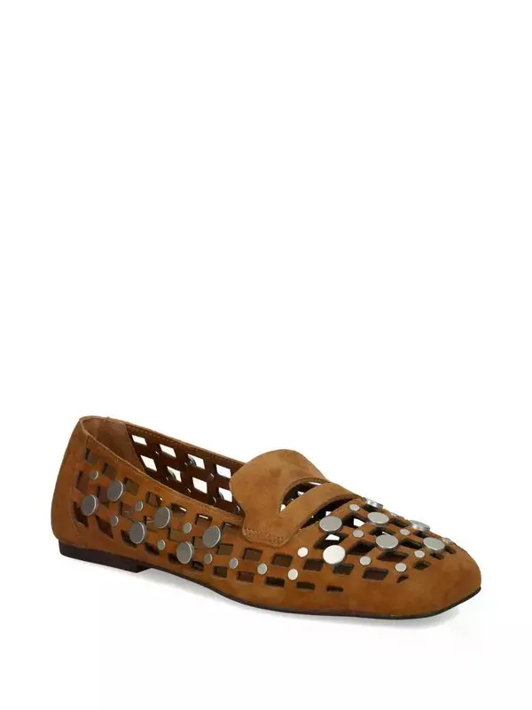Ash Bali Stud-embellished Loafers - Brown