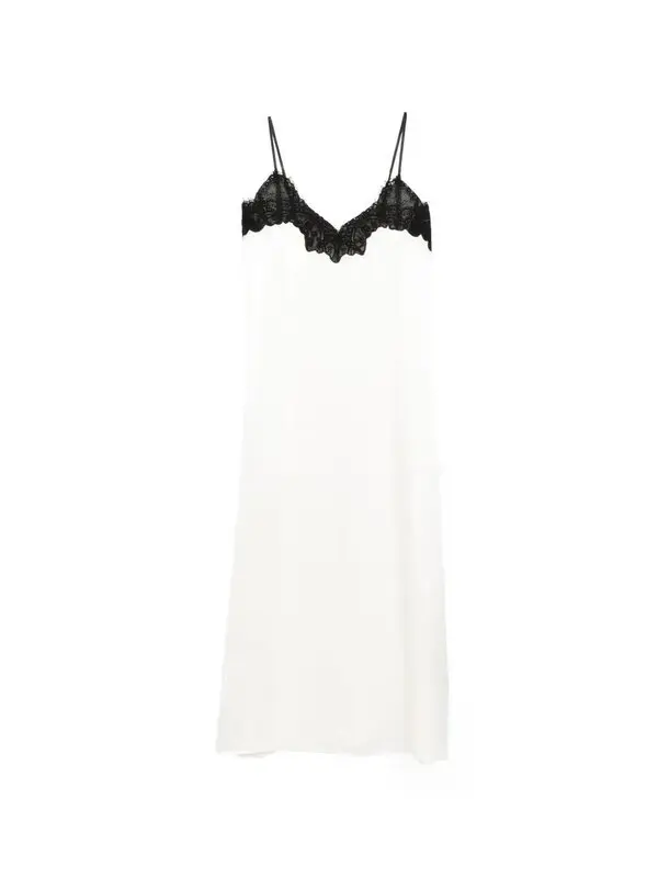 Co Lace-trim Midi Slip Dress - White