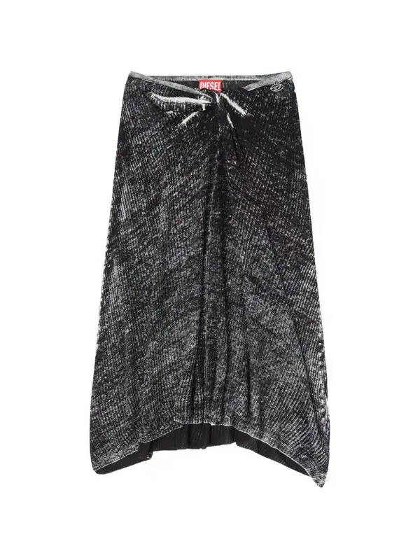 DIESEL® M-livette Midi Skirt With Twisted Waist
