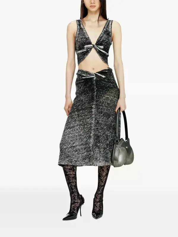 DIESEL® M-livette Midi Skirt With Twisted Waist