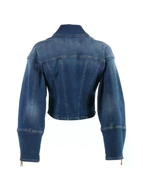 Elisabetta Franchi Denim Jacket With Crossover Laces