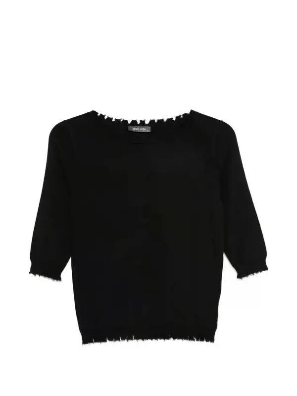 PHILO-SOFIE Frayed Short-sleeved Sweater