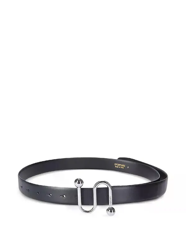 Sportmax Adjustable Calf Leather Belt - Black