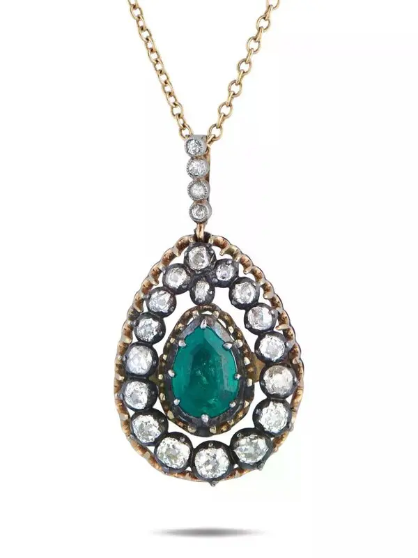 LB EXCLUSIVE Emerald And Diamond Necklace - Gold