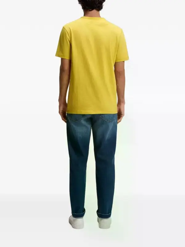 BOSS Cotton-jersey T-shirt With Logo Detail - Yellow