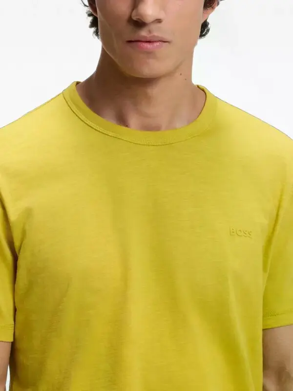 BOSS Cotton-jersey T-shirt With Logo Detail - Yellow