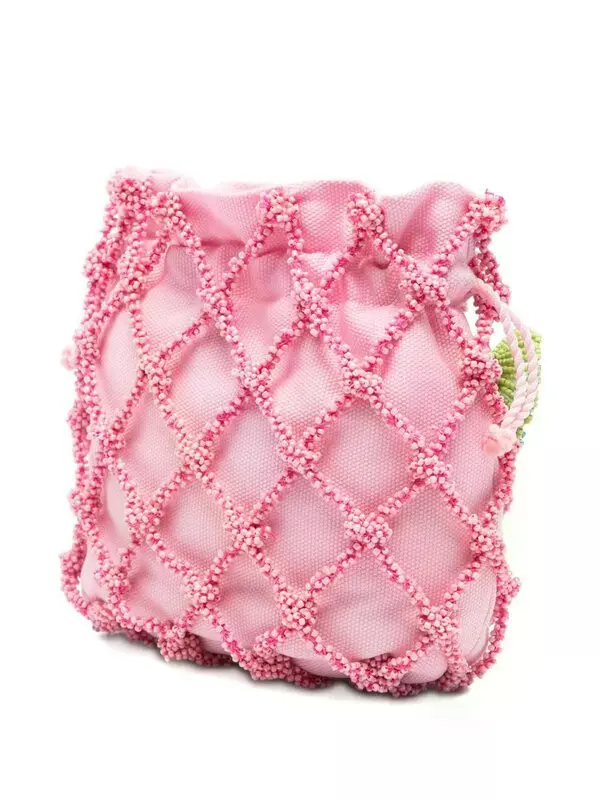 Rosantica Selene Marea Beaded Appliqué Cross Body Bag - Pink
