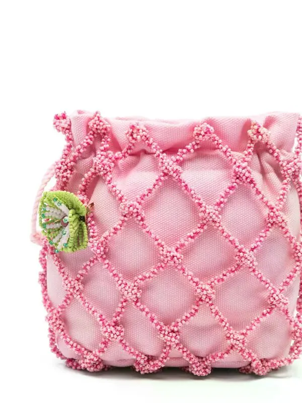 Rosantica Selene Marea Beaded Appliqué Cross Body Bag - Pink