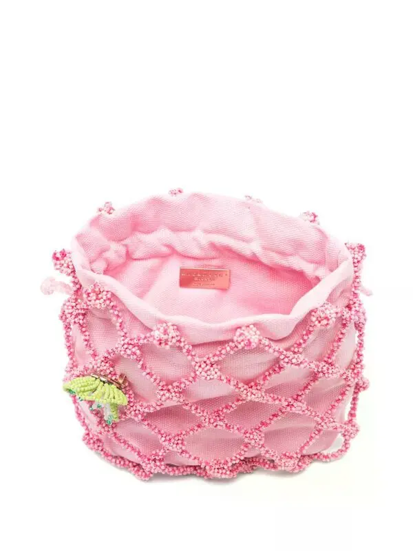 Rosantica Selene Marea Beaded Appliqué Cross Body Bag - Pink