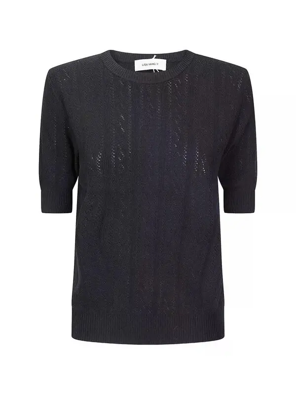 LISA YANG Openwork Crew-neck T-shirt