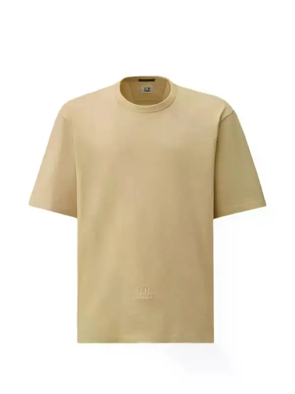 C.P. COMPANY Mercerized Jersey 30/2 Twisted Short-sleeve Embroidery T-shirt - Neutrals