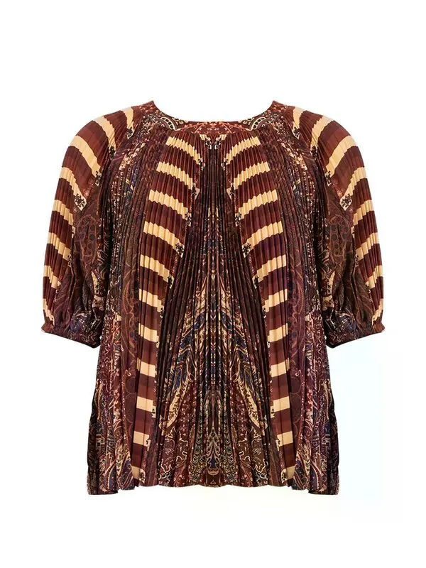 Ulla Johnson Pleated Striped Blouse