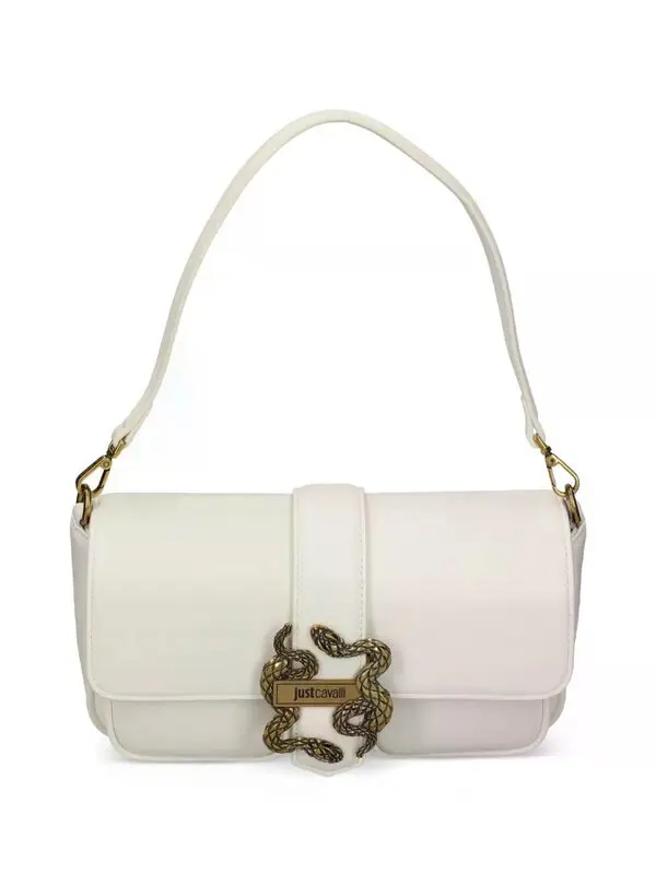 Just Cavalli Satchel With Snake Buckle - White