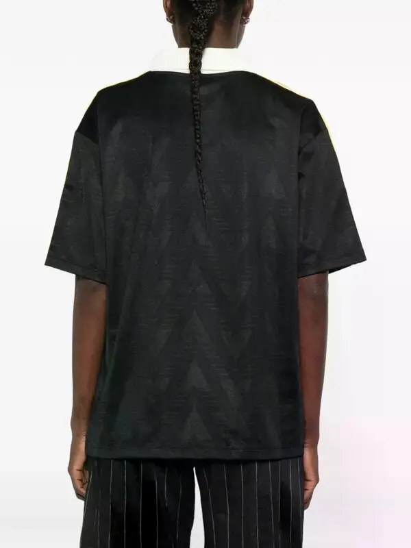 Adidas Striped Collared T-shirt - Black