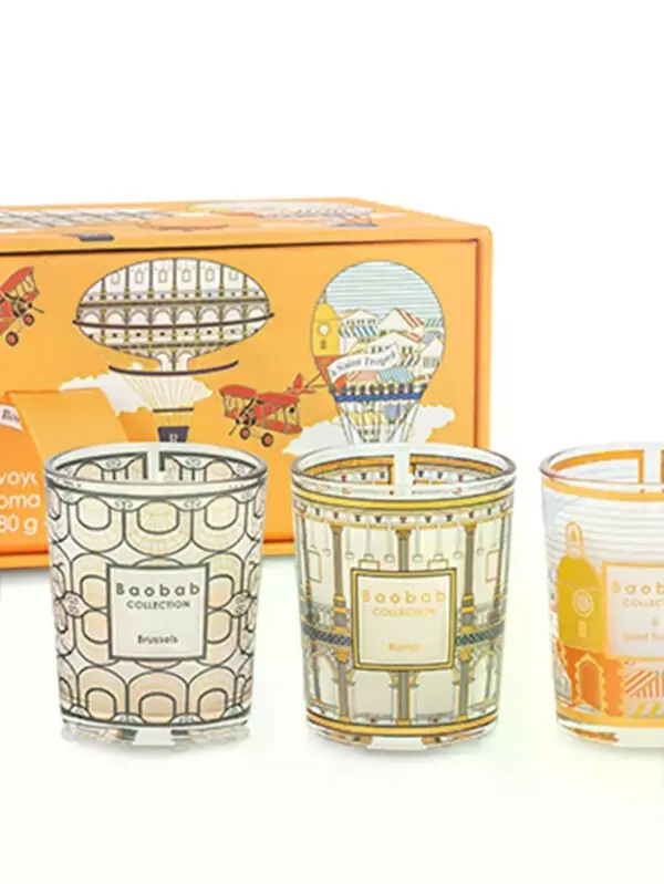 BAOBAB COLLECTION Travel Trio Box Candles - Orange