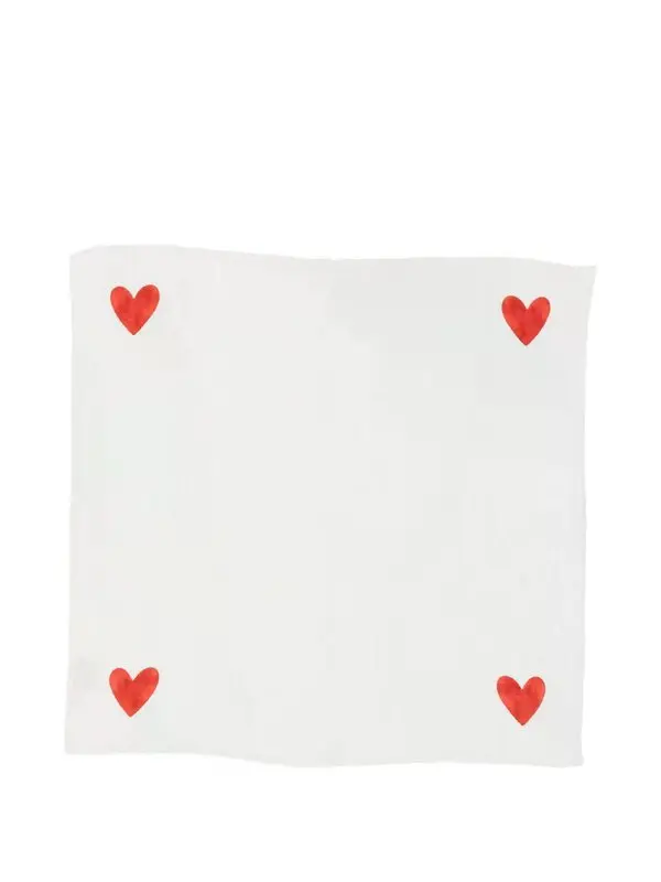 BAMBAH Frosted Heart Napkin - Red