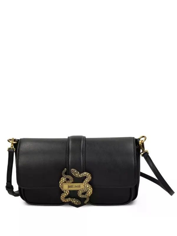 Just Cavalli Snake Buckle Satchel - Black