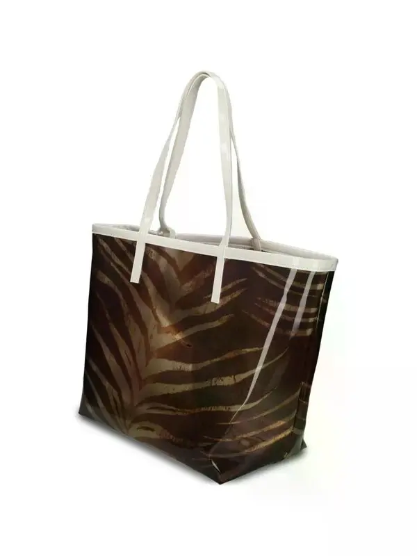 Just Cavalli Tiger-stripe Printed Tote - Brown
