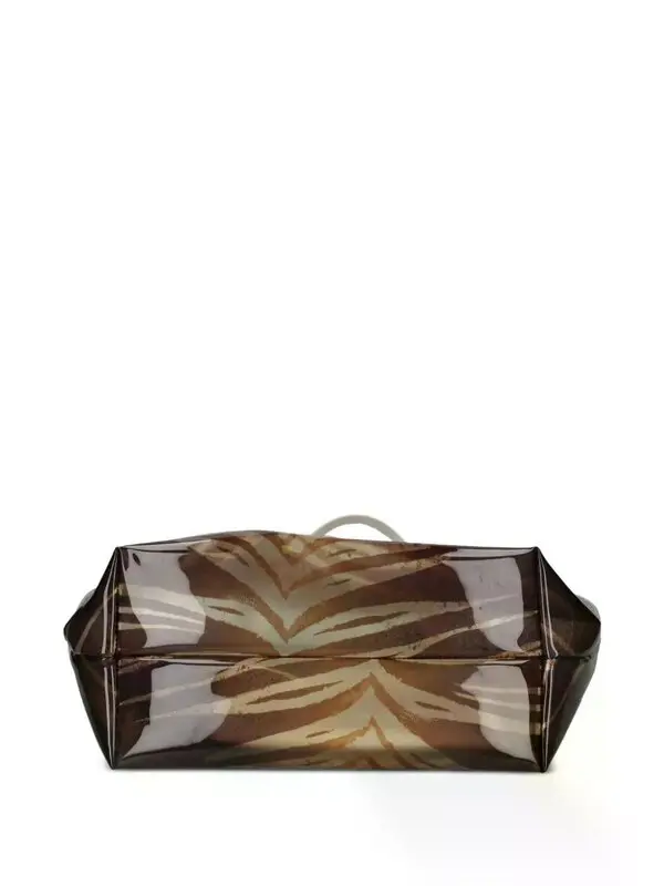 Just Cavalli Tiger-stripe Printed Tote - Brown