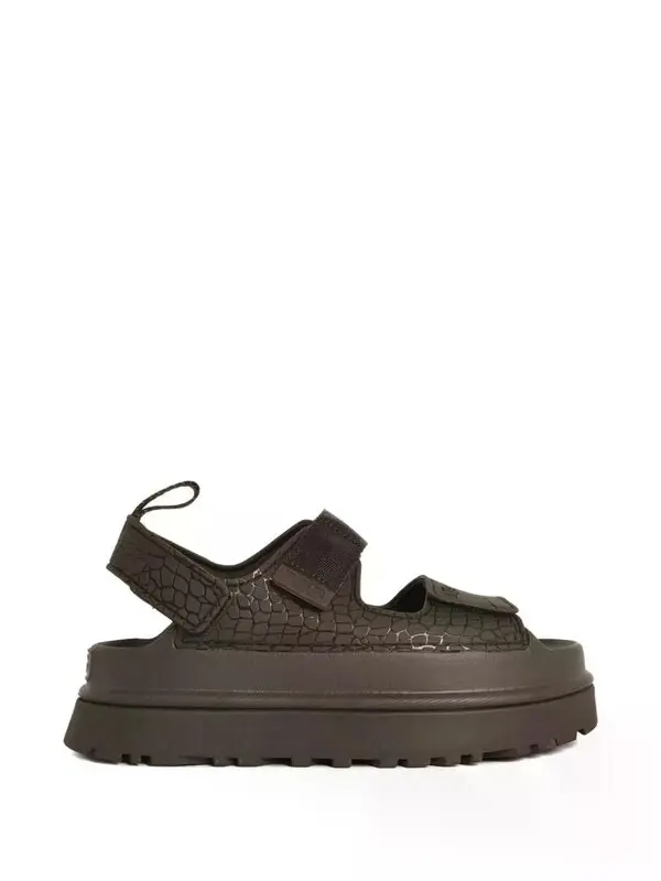 UGG Embossed Straps Leather Sandals
