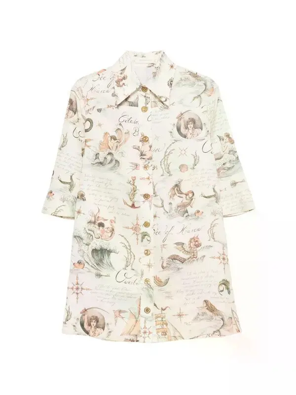 Zimmermann Buttoned Graphic Mini Dress