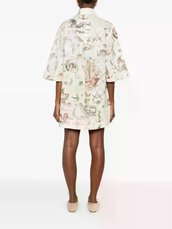 Zimmermann Buttoned Graphic Mini Dress