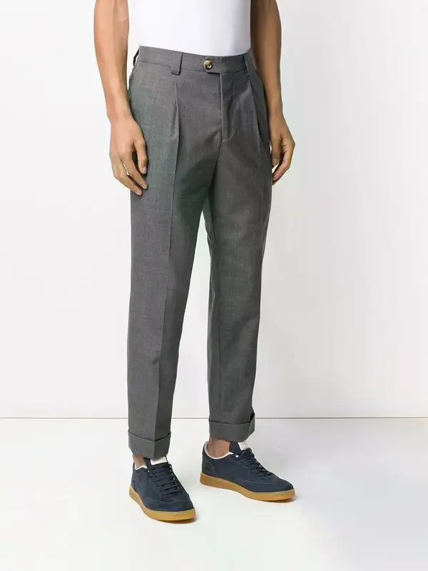 Brunello Cucinelli Straight Tailored Trousers - Grey