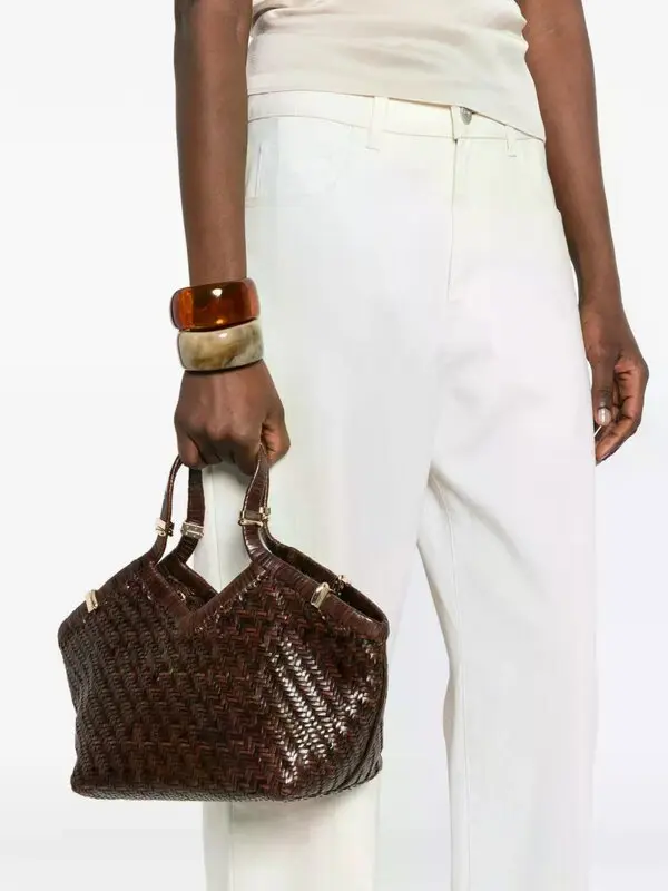 Benedetta Bruzziches Usha Woven Leather Tote Bag