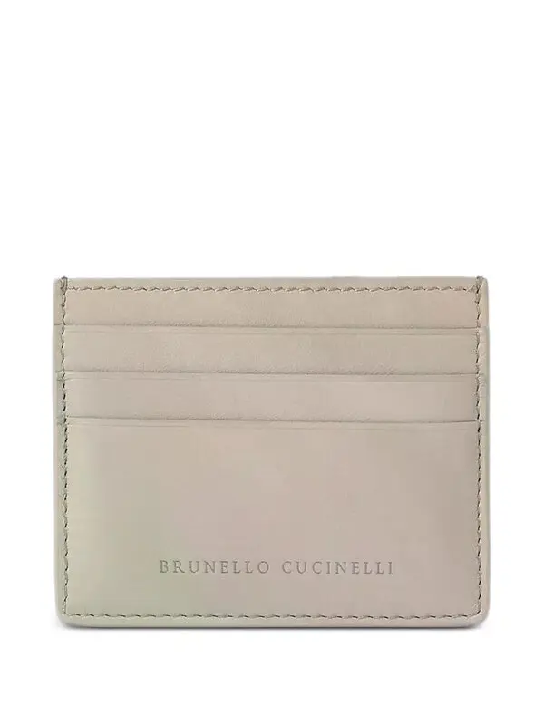 Brunello Cucinelli Logo-stamp Cardholder - Neutrals