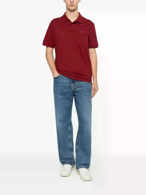 BOSS Buttoned Patch Polo Shirt - Red