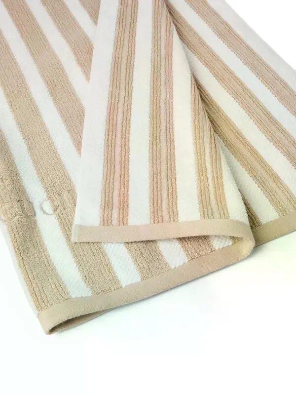Brunello Cucinelli Striped Embroidered Beach Towel