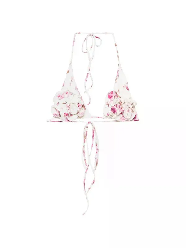 Magda Butrym Floral-print Bikini Top - Neutrals