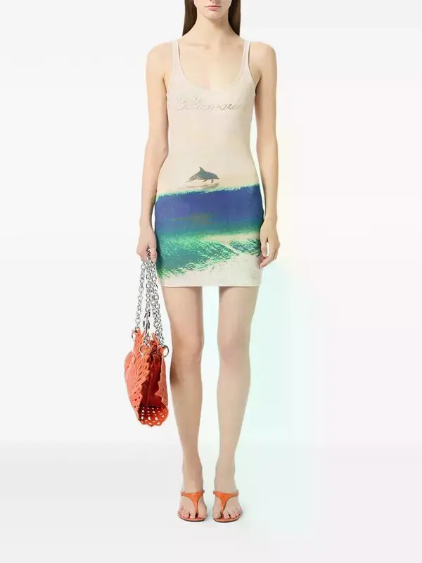 Blumarine Ribbed Print Dress