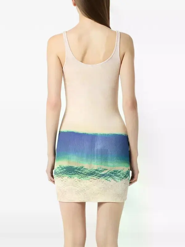 Blumarine Ribbed Print Dress