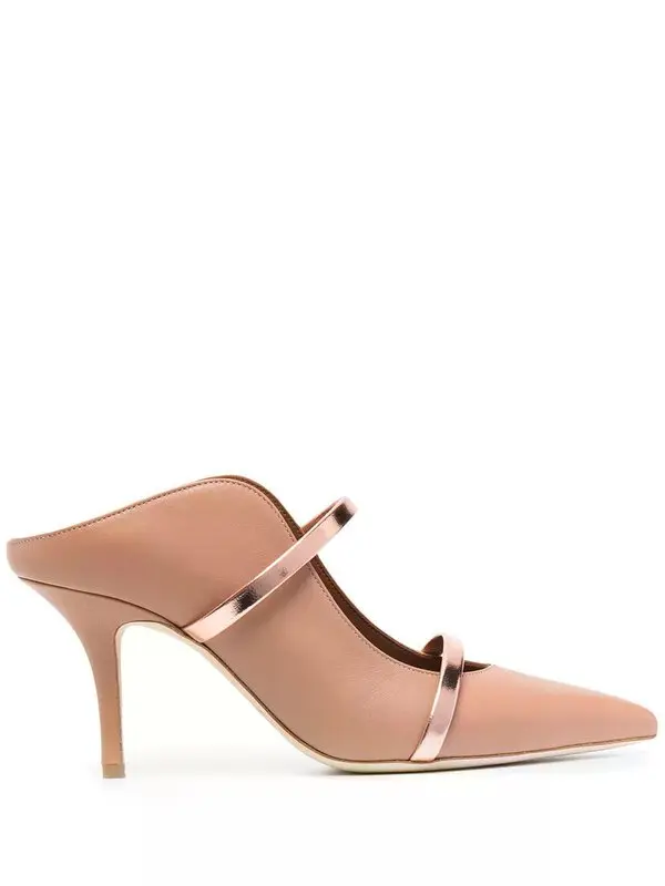 MALONE SOULIERS Maureen Leather Mules - Neutrals