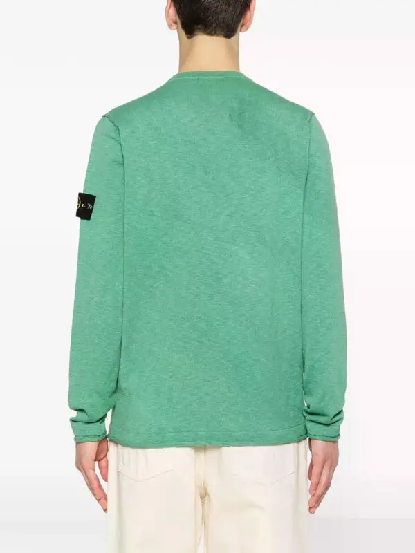 Stone Island Logo-patch Crew-neck Sweater - Green