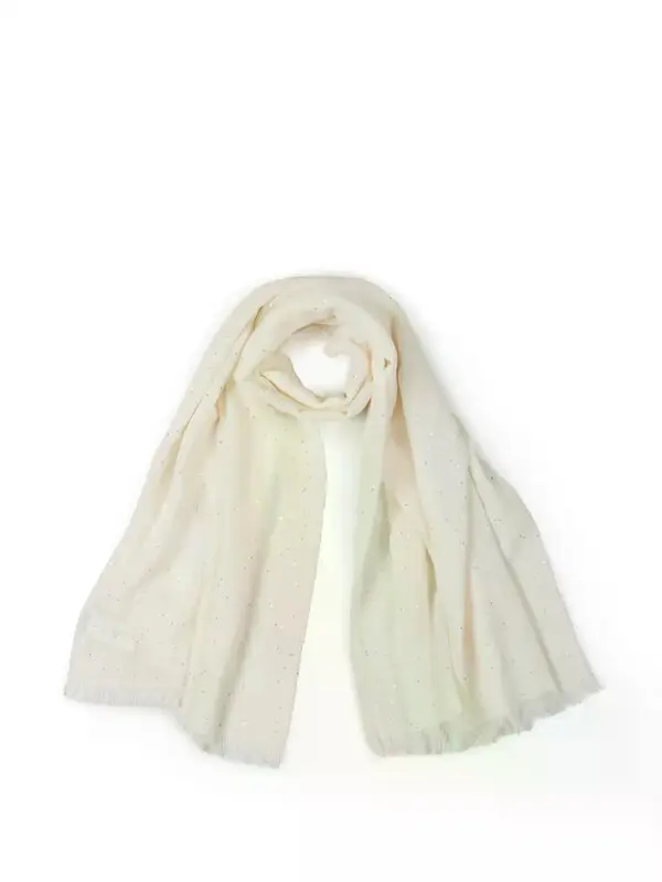 Peserico Sequin Fringed Scarf - Neutrals