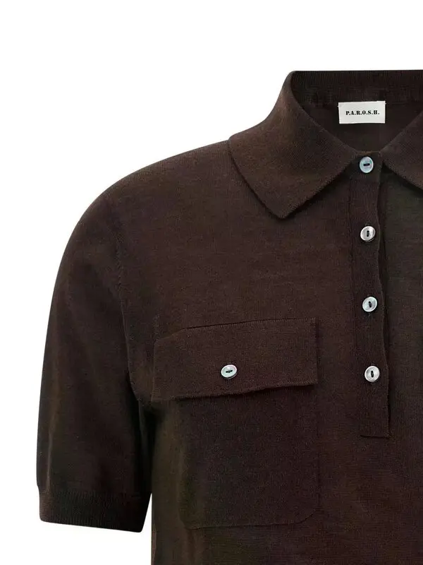 P.a.r.o.s.h Pocket Short-sleeve Polo Shirt - Brown