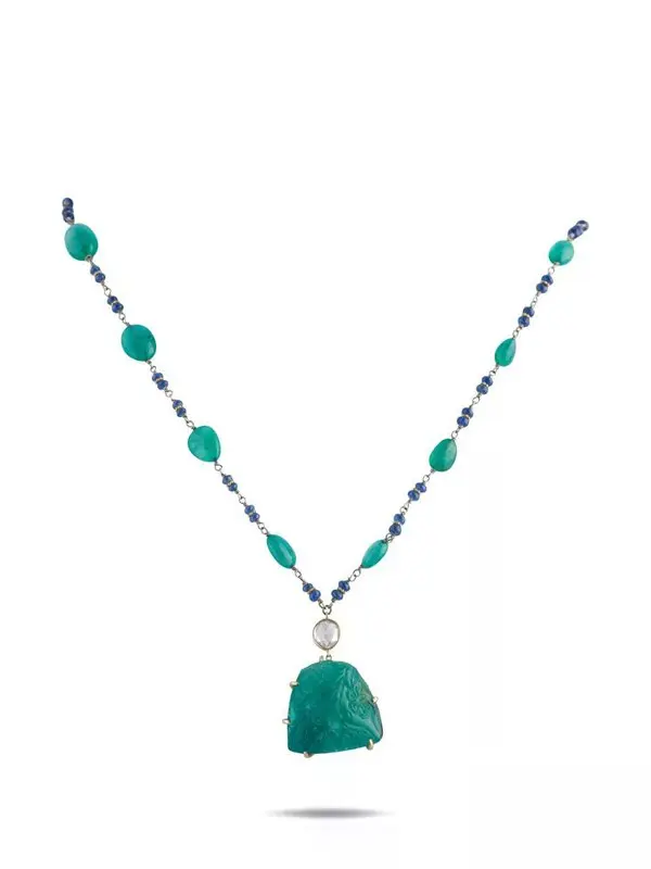 LB EXCLUSIVE Diamond And Emerald Necklace - Gold
