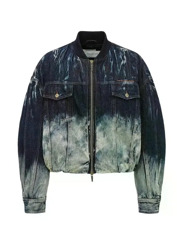 FENG CHEN WANG Gradient Distressed-effect Denim Jacket