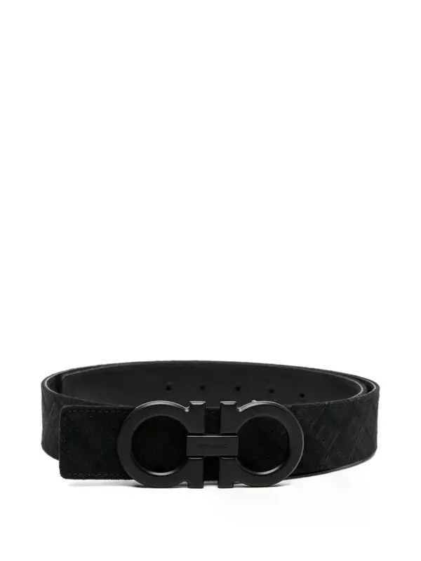 FERRAGAMO Logo-pattern Belt - Black