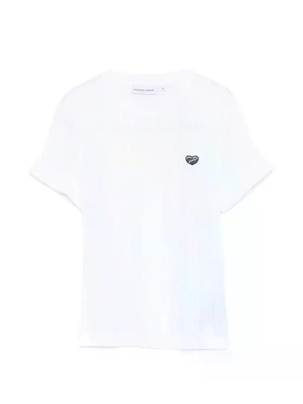 Maison Labiche Ribbed Heart-appliqué T-shirt
