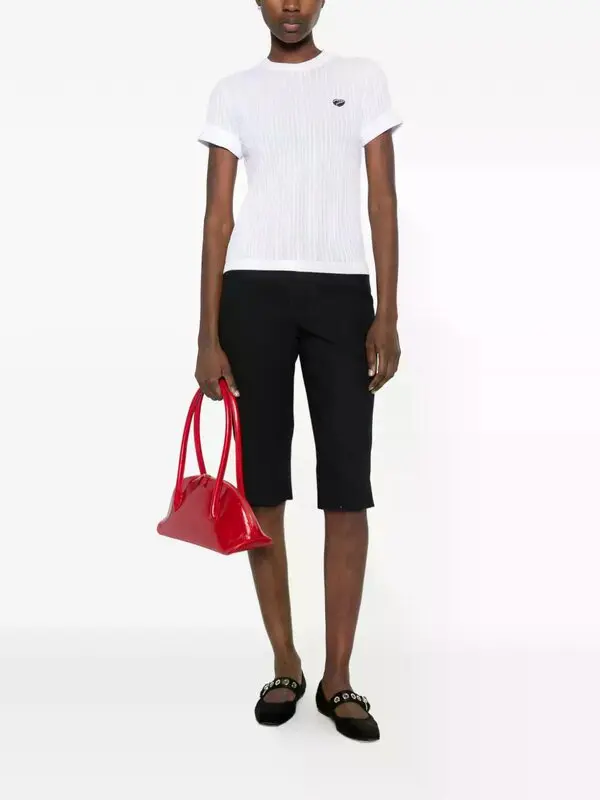 Maison Labiche Ribbed Heart-appliqué T-shirt