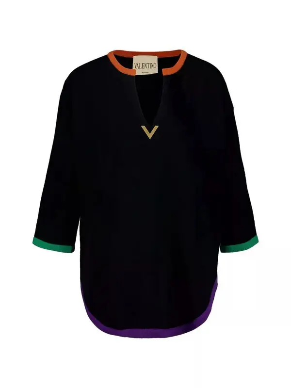 Valentino Garavani Vgold Wool Sweater - Black