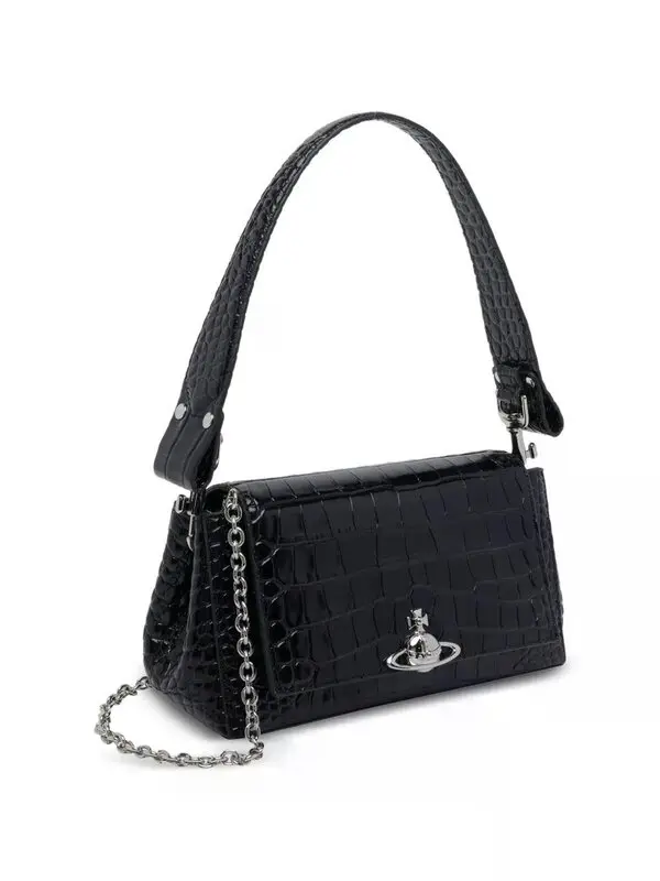 VIVIENNE WESTWOOD Logo-plaque Shoulder Bag - Black