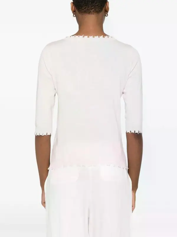 PHILO-SOFIE Scalloped Short-sleeve Sweater