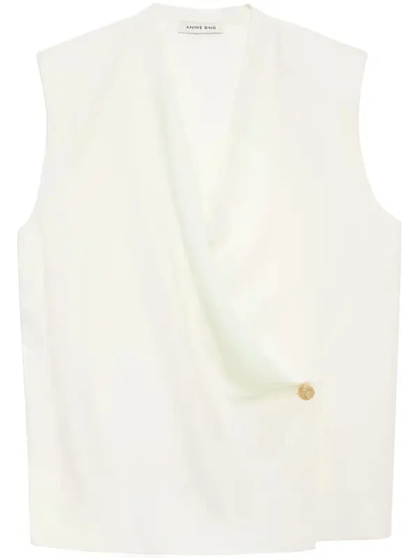 ANINE BING V-neck Draped Top